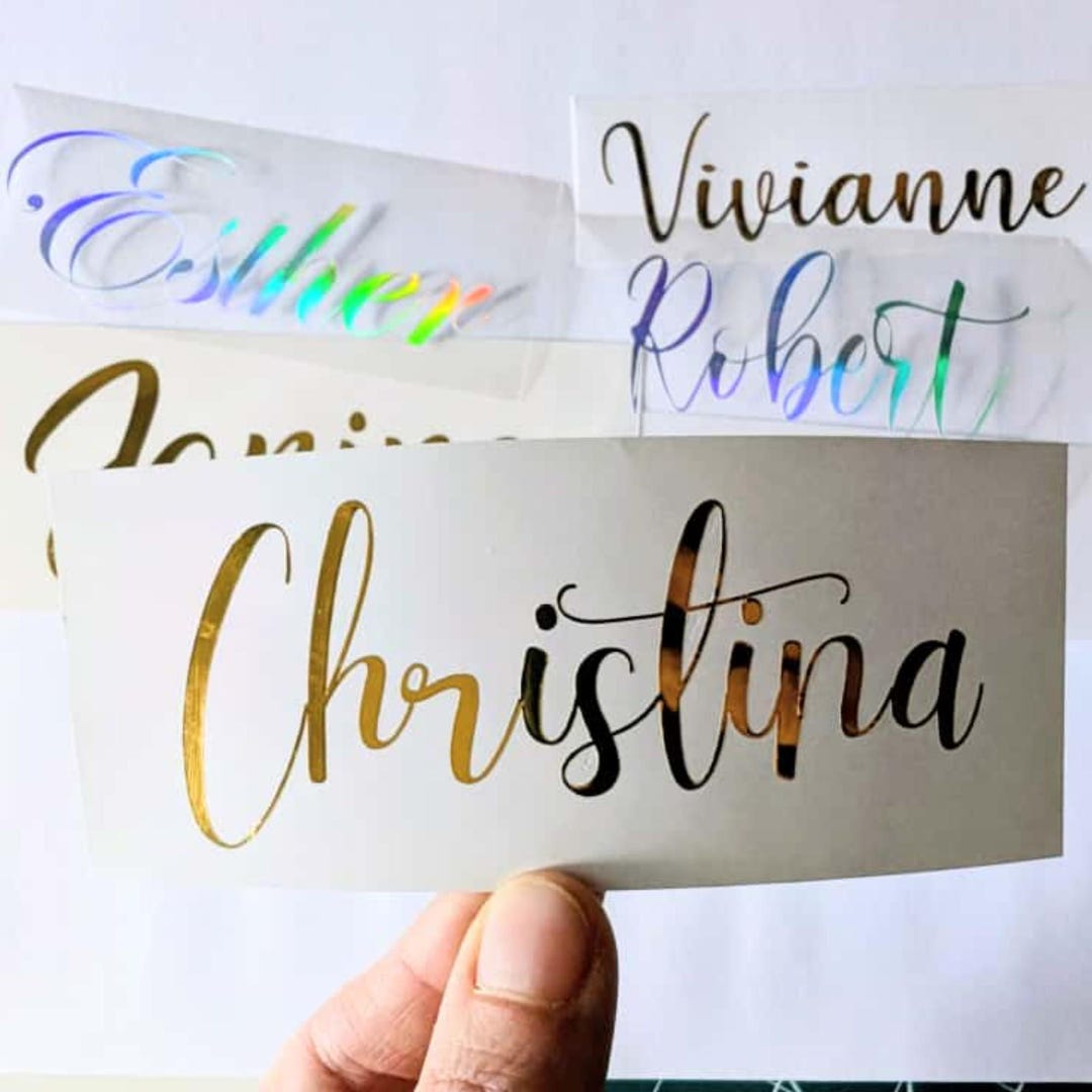 Custom Name Sticker, Personalized Vinyl Lettering Decal, Place Card ...