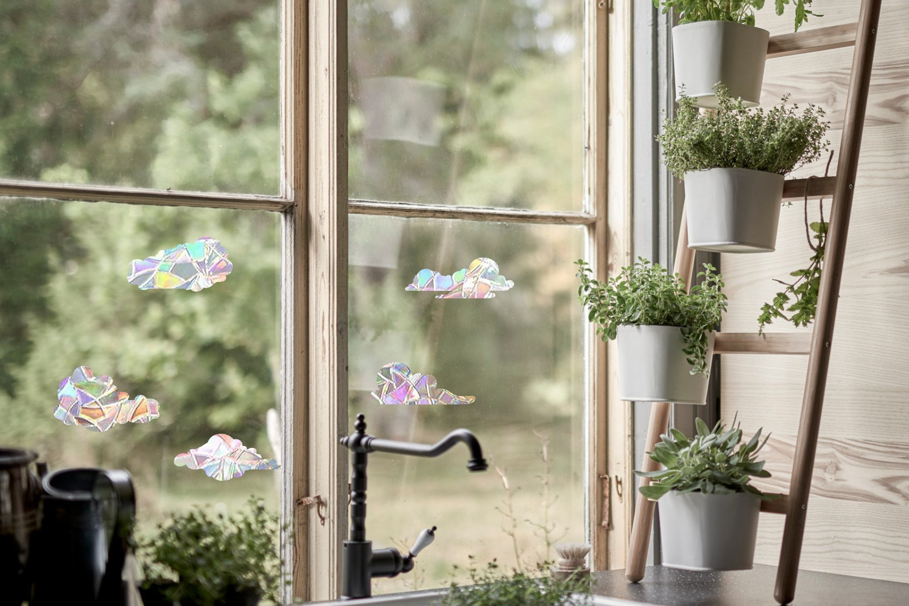 5 Clouds Suncatcher, Cloud Window Decal, Rainbow Maker, Suncatcher for ...