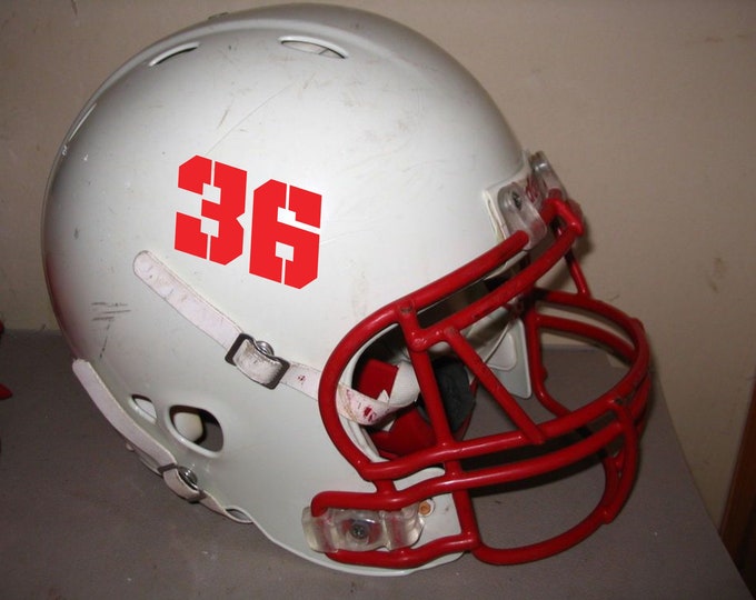 Custom 1 1/2 Inch Individual Helmet Numbers Dye Cut for Each Player ...