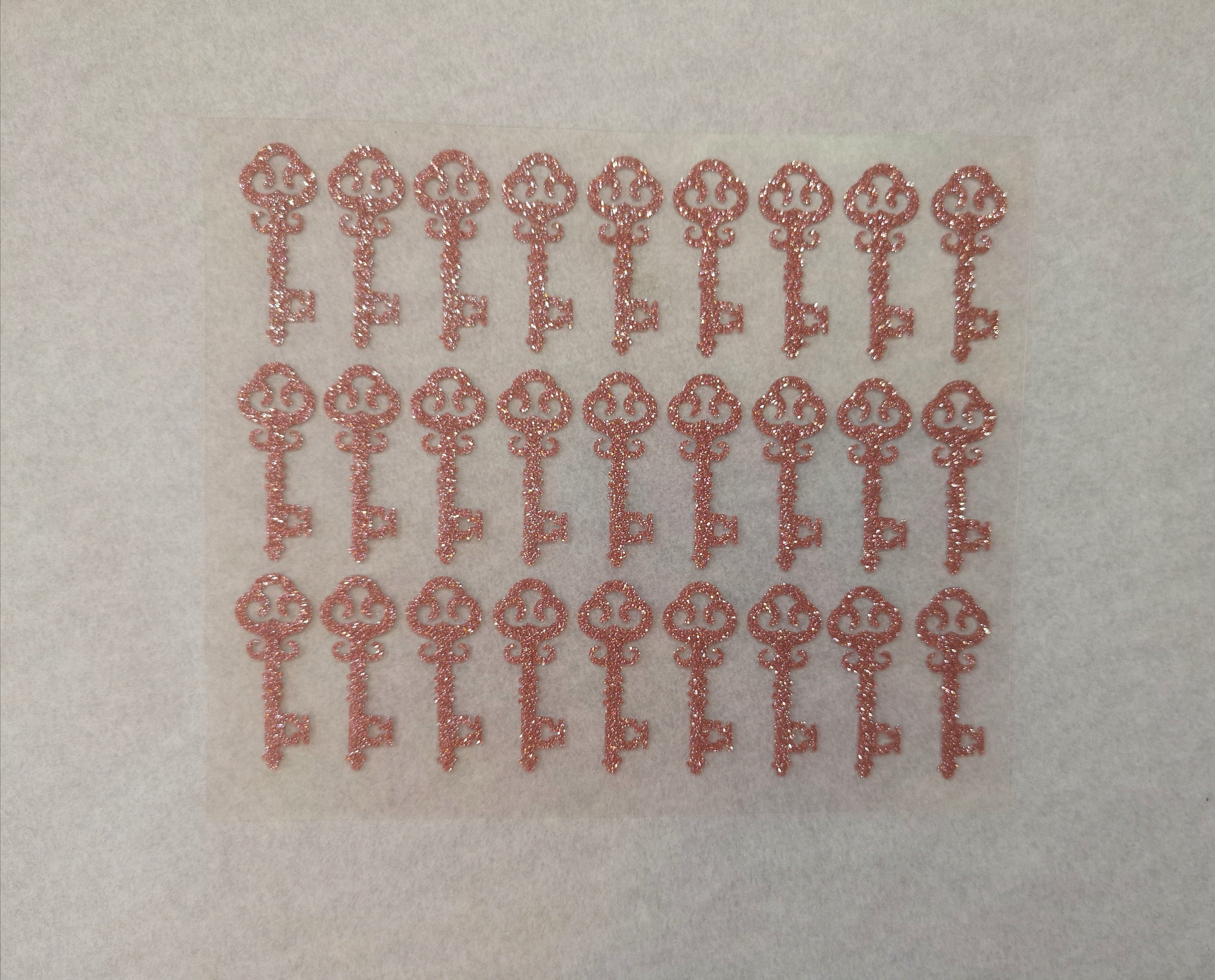 24 Rose Gold Key Stickers Glitter Envelope Seals Wedding - Etsy