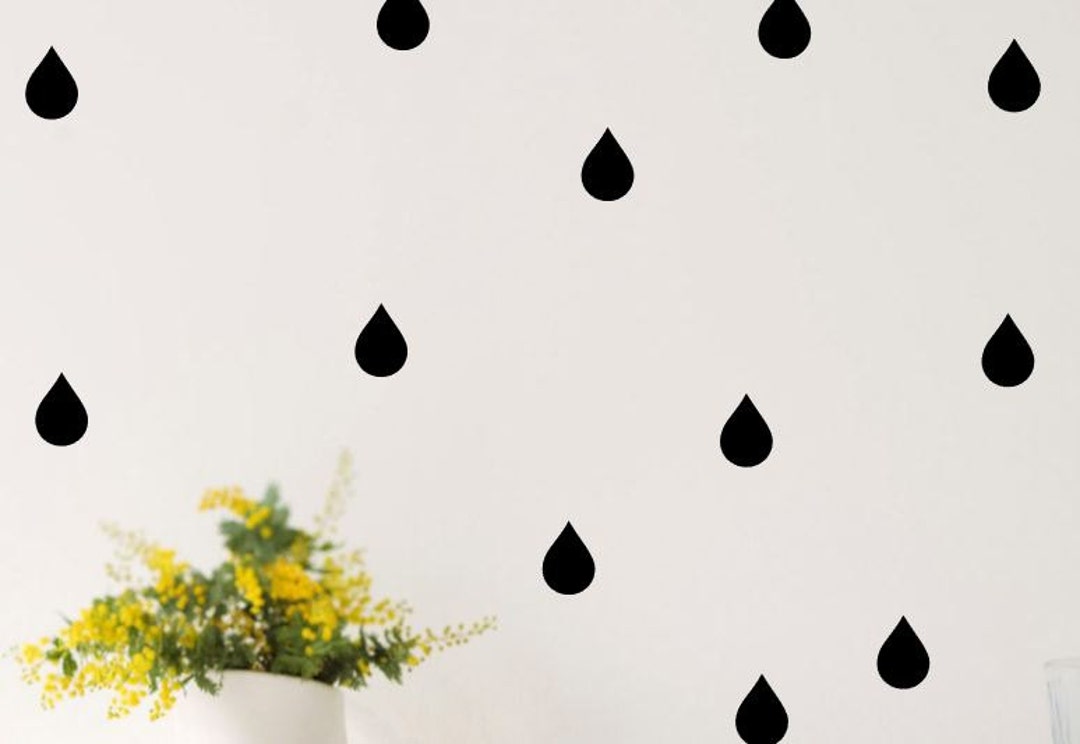 30 Raindrop Stickers, Rain Drop Decals, Nursery Wall Decals, Rain ...