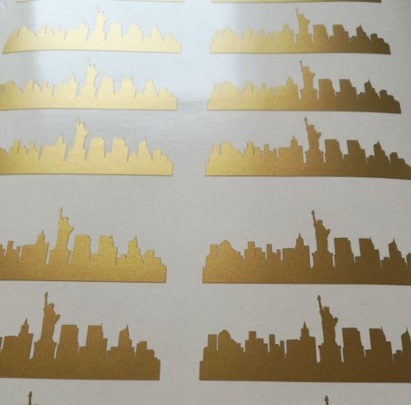 20 New York skyline stickers NY labels gold Envelope Seals | Etsy
