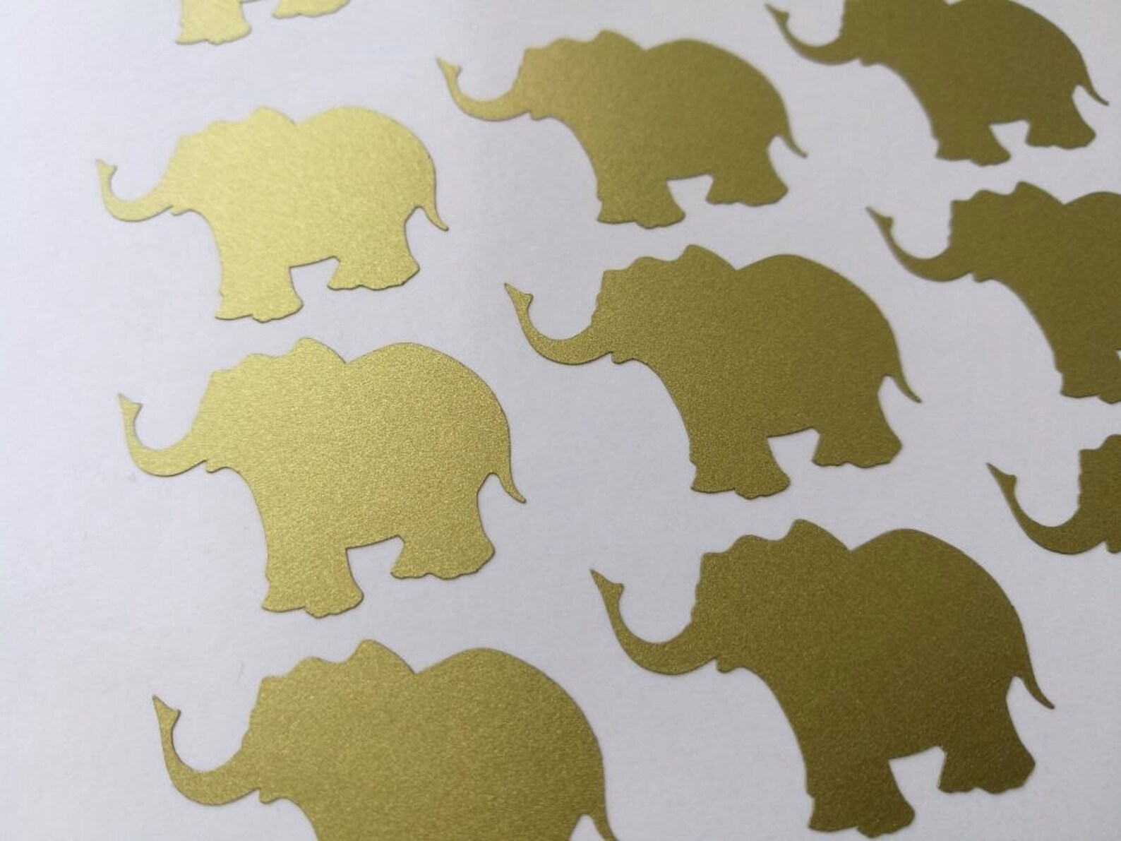 30 Gold Elephant Stickers, Elephant Wall Decal, Safari Theme Birthday ...