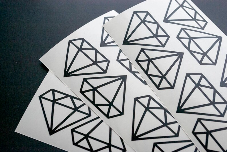 12 Gold Diamond Sticker Diamond Sticker Bachelorette Party | Etsy