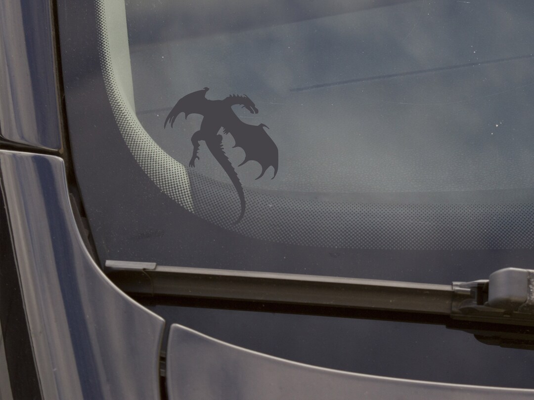 Dragon Car Windshield Sticker, Small Black Sticker for Car Windshield ...