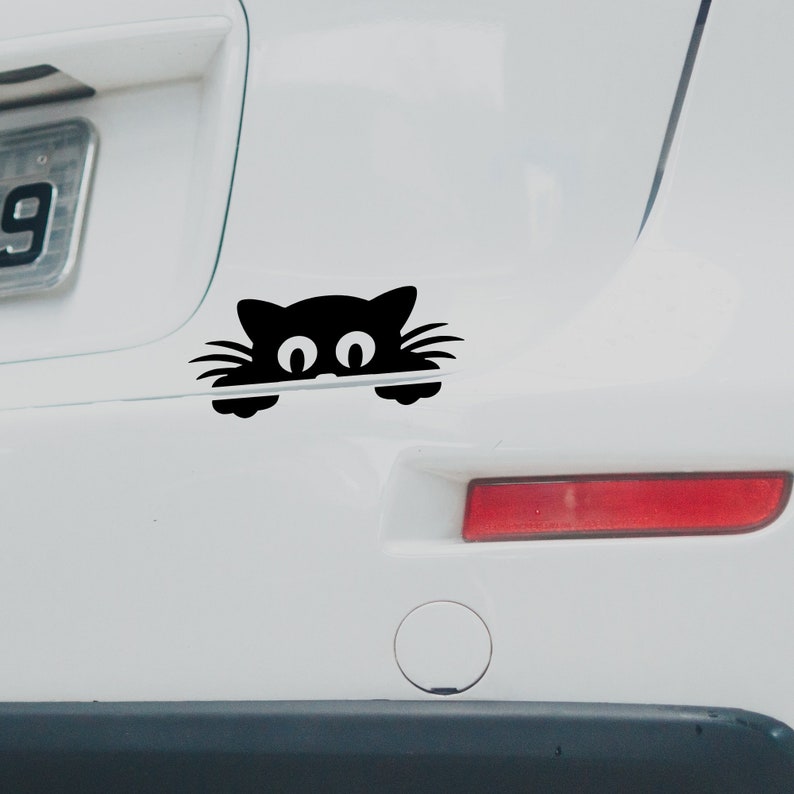 Cute Cat Peeking Car Decal, Peeker Sticker, Car Window Decals, Bumper ...