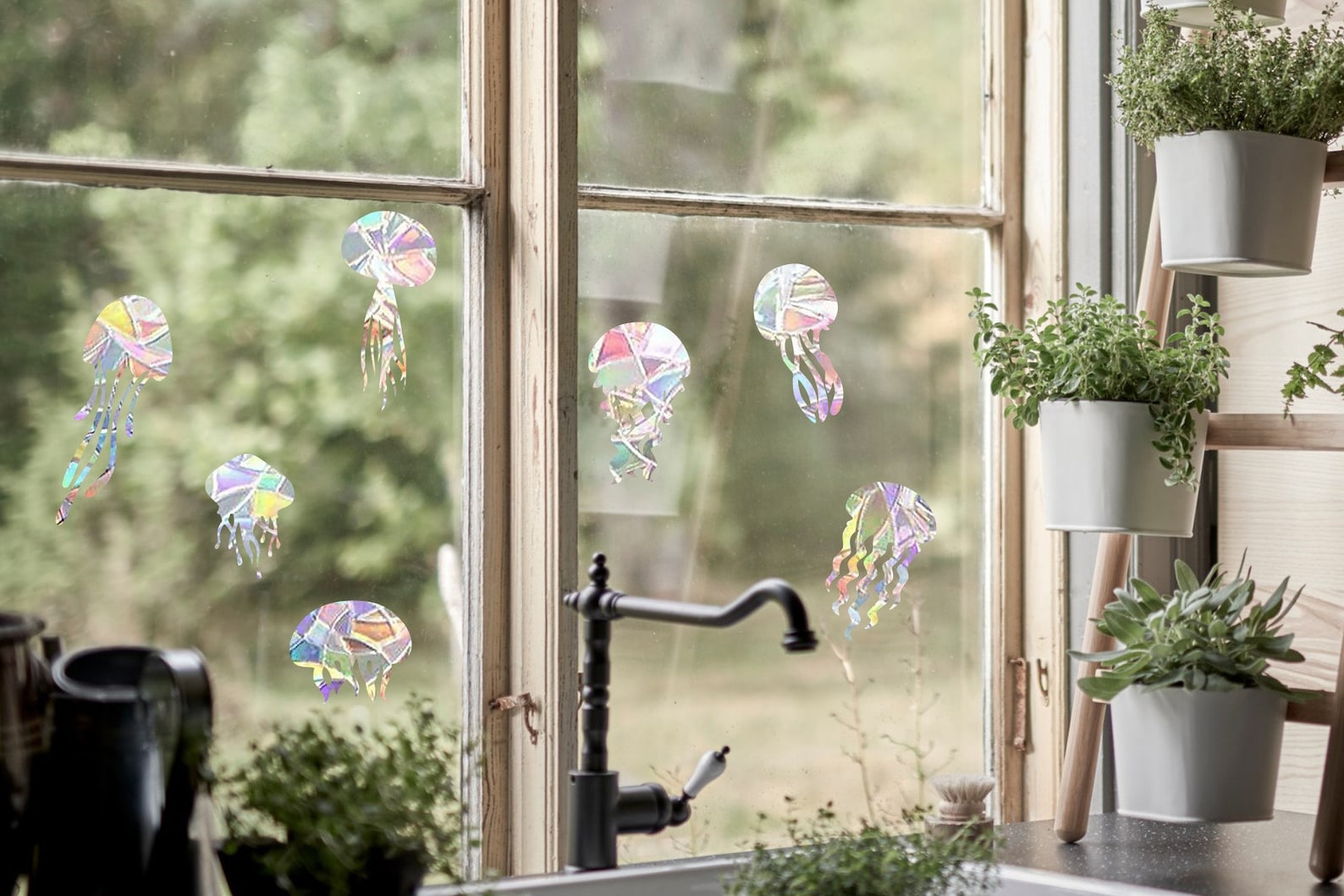 7 Jellyfish Suncatcher Jellyfish Window Decal Rainbow Maker - Etsy