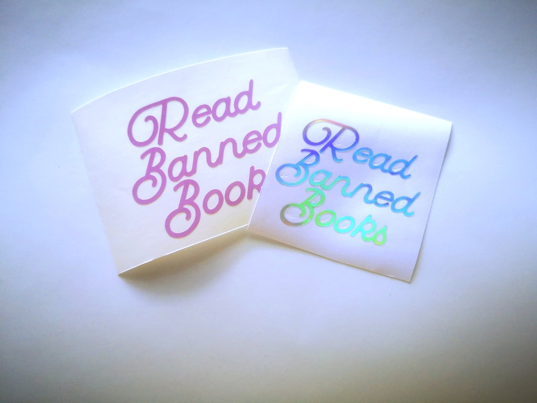 Read Banned Books Decal, Car Bumper Sticker, Car Window Decals, Laptop ...