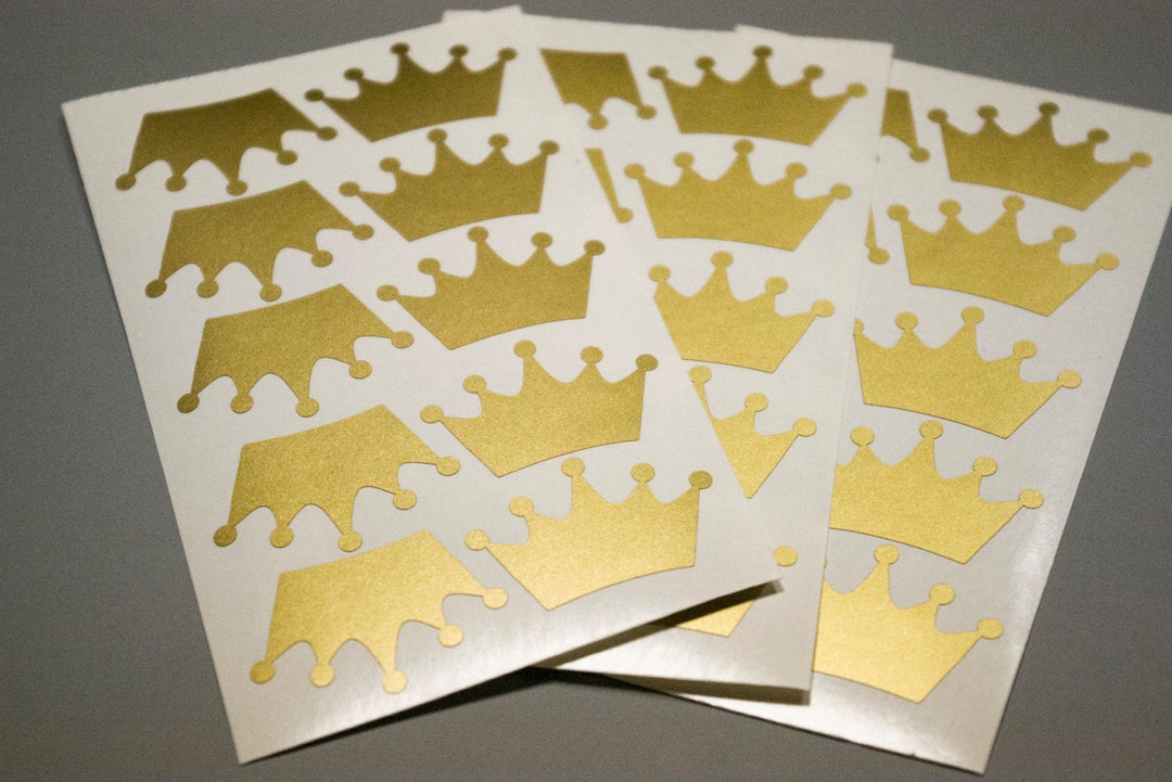 30 Crown Stickers, Envelope Stickers, Birthday Envelope Seals, Gift ...