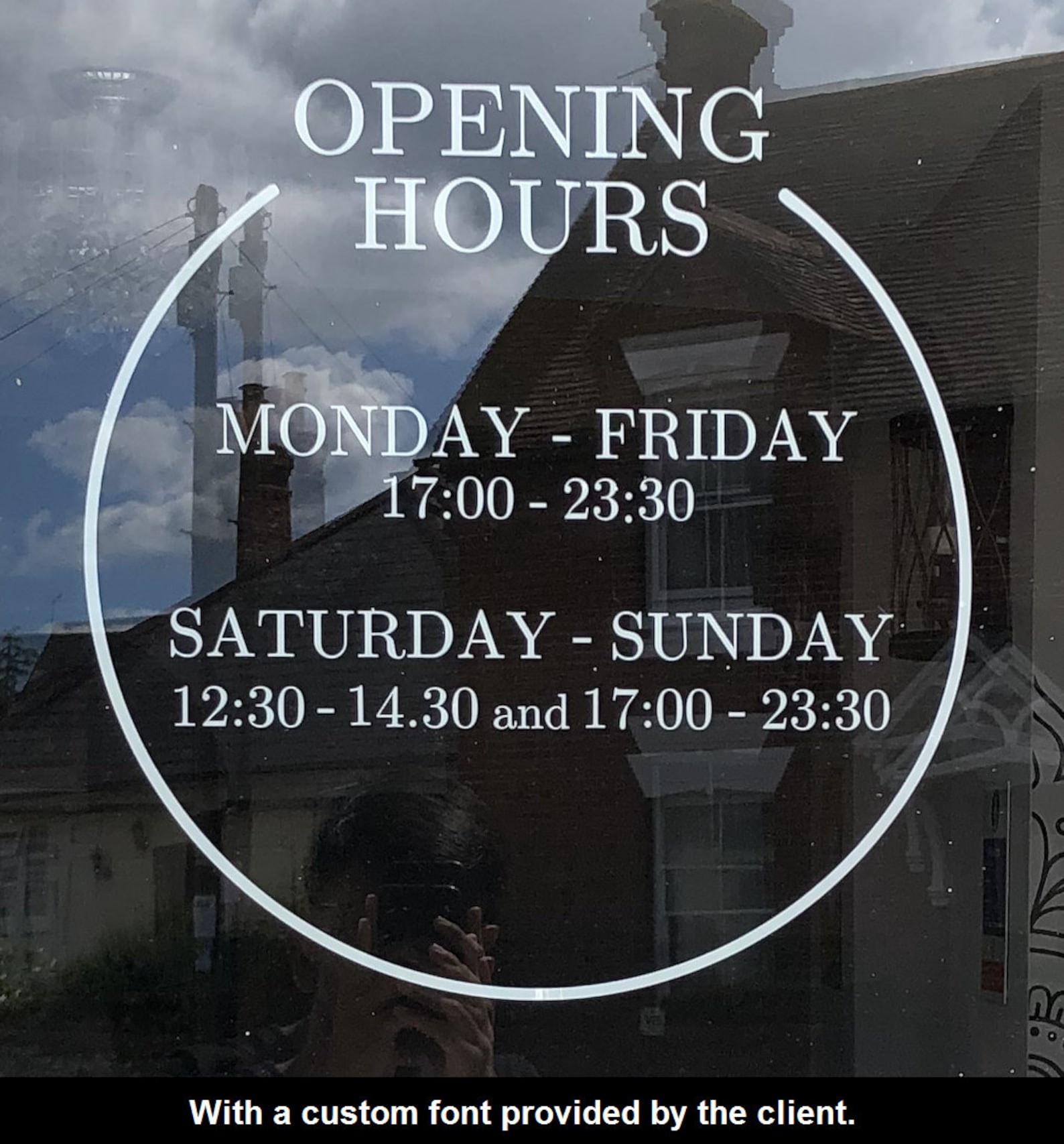 Opening Hours Sign. Gold Lettering Sign, Storefront Hours Sign, Store ...
