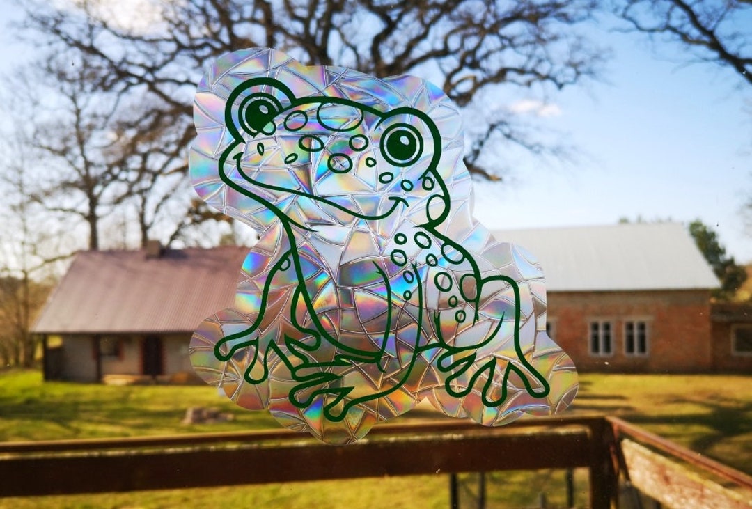 Frog Suncatcher, Cute Frog Window Decal, Window Cling Rainbow Maker ...
