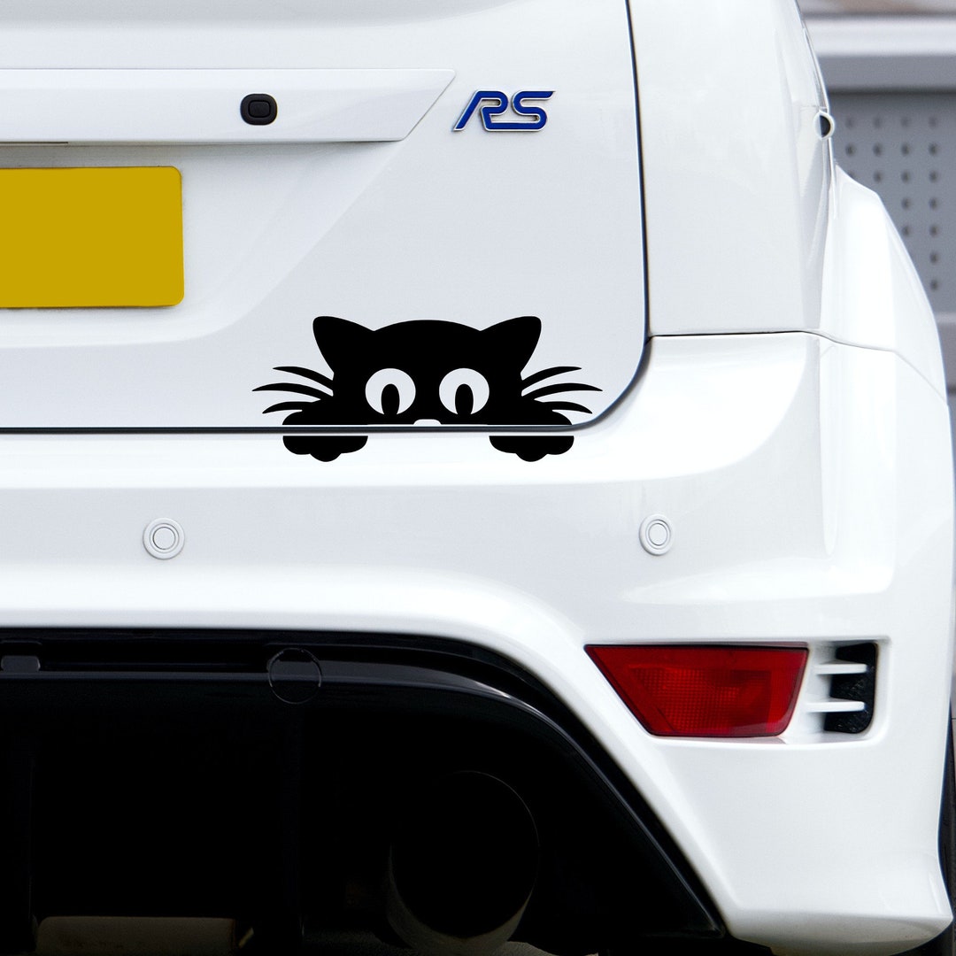Cute Cat Peeking Car Decal, Peeker Sticker, Car Window Decals, Bumper ...