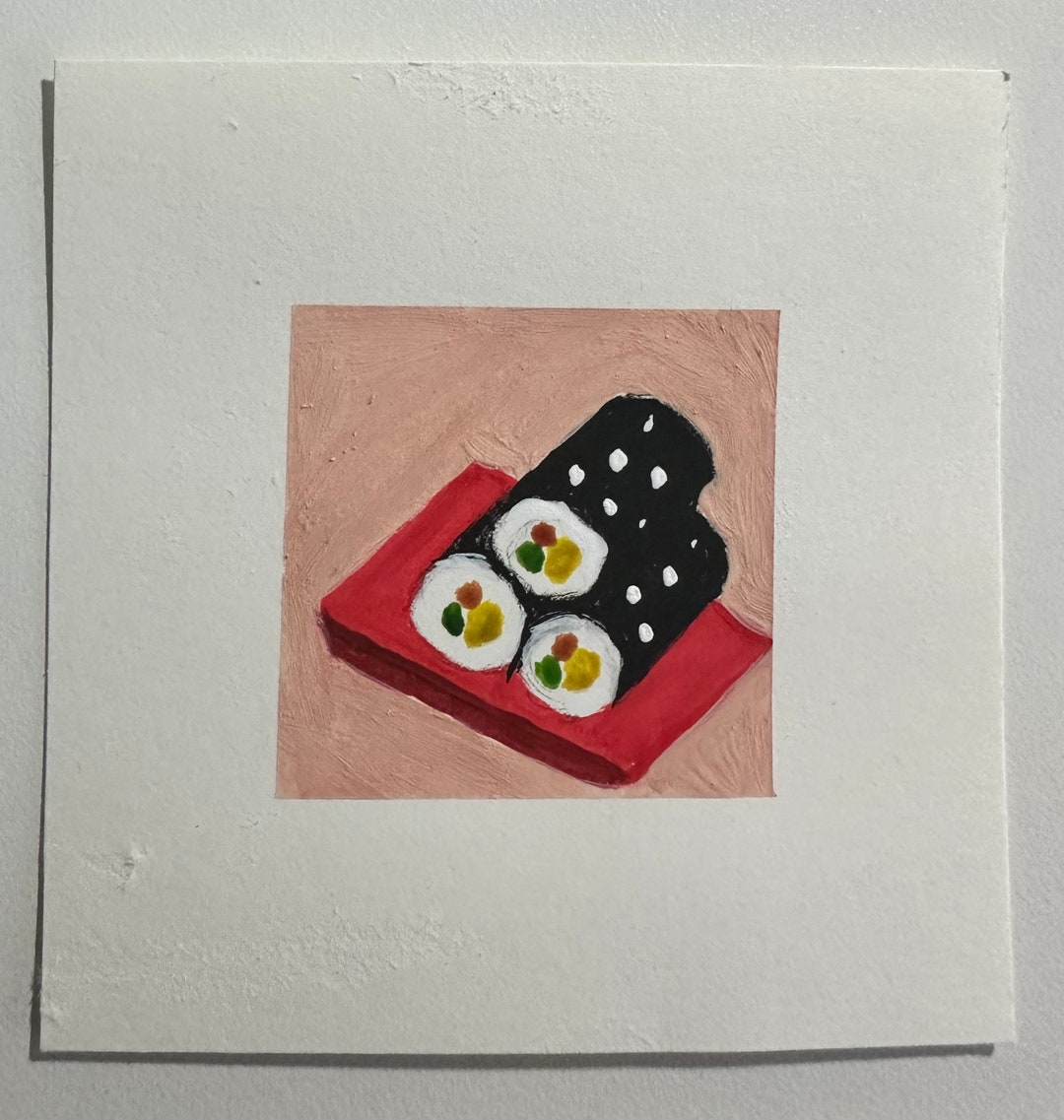 1.5 Kimbap Watercolor Painting for Tiny Dorm Room Decor, K-food Art - Etsy