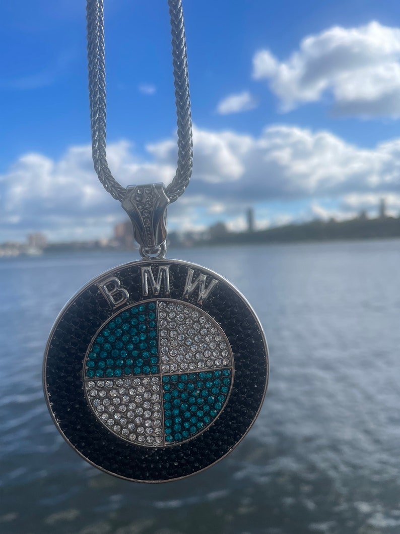 BMW BIG Blue-silver Black Emblem Pendant 3”large| Limited - Etsy