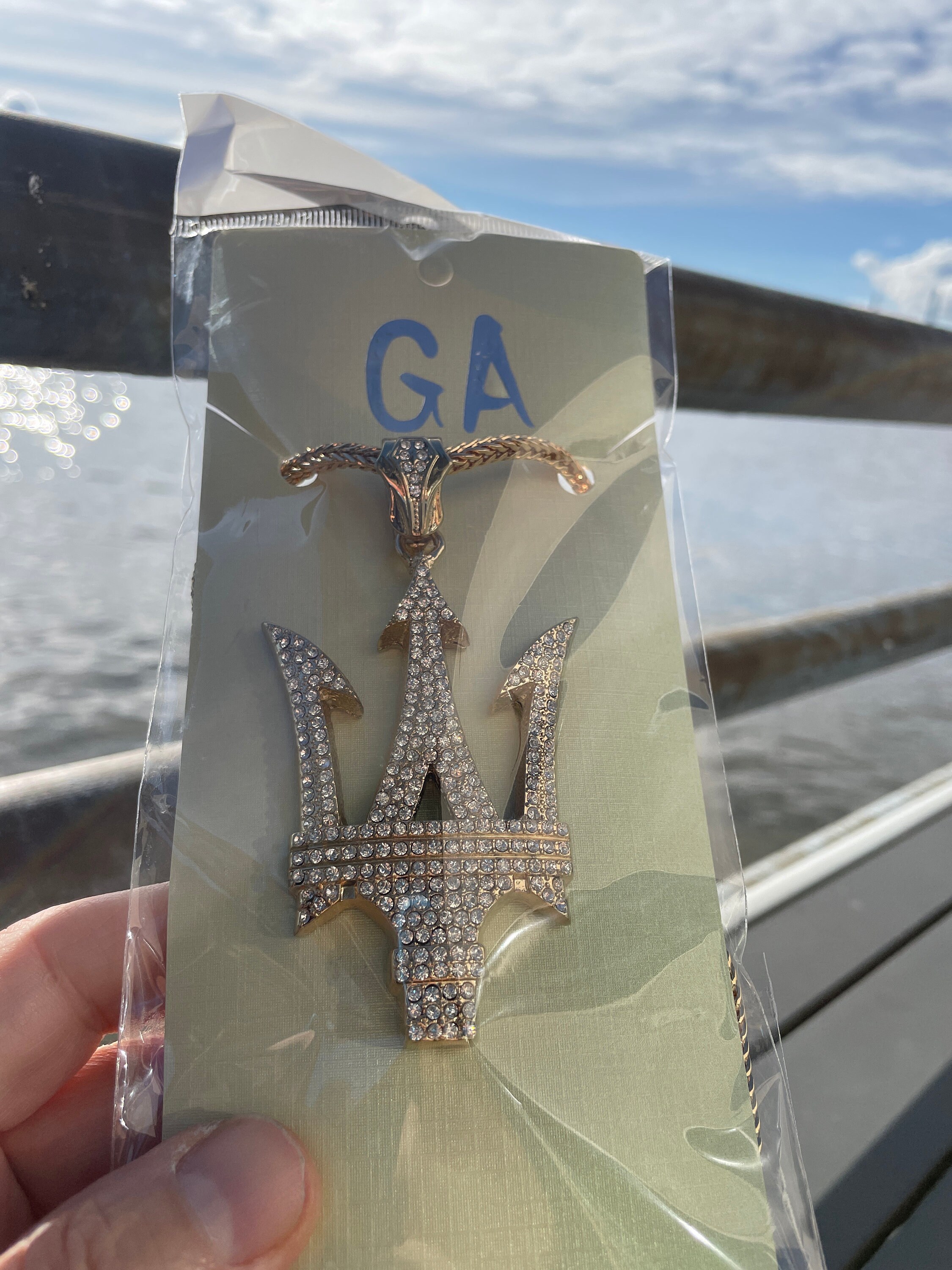 Large 4” Maserati Gold Pendant & 36” Chain - Etsy