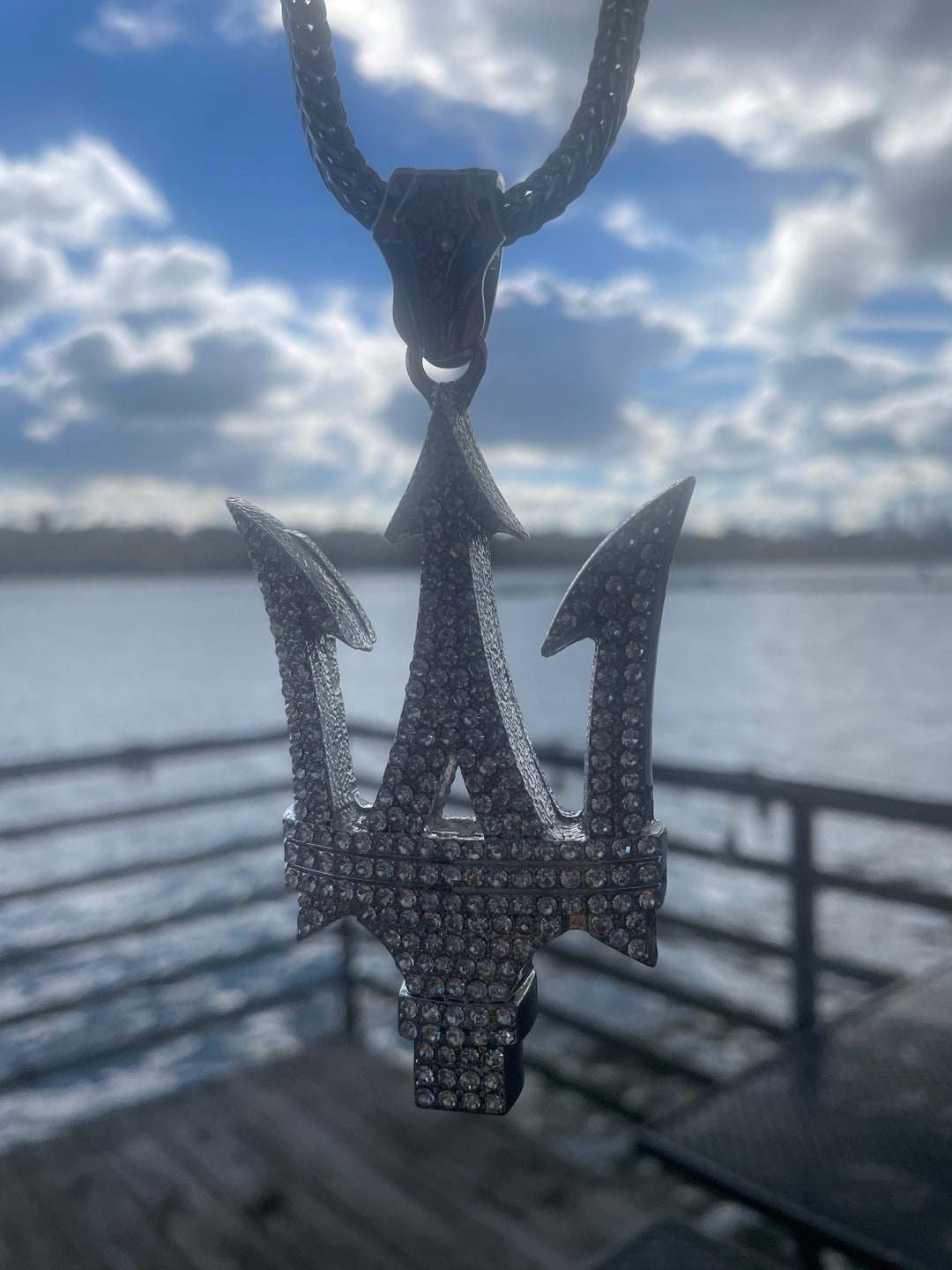 Large 4” Maserati Silver Pendant & 36” Chain - Etsy