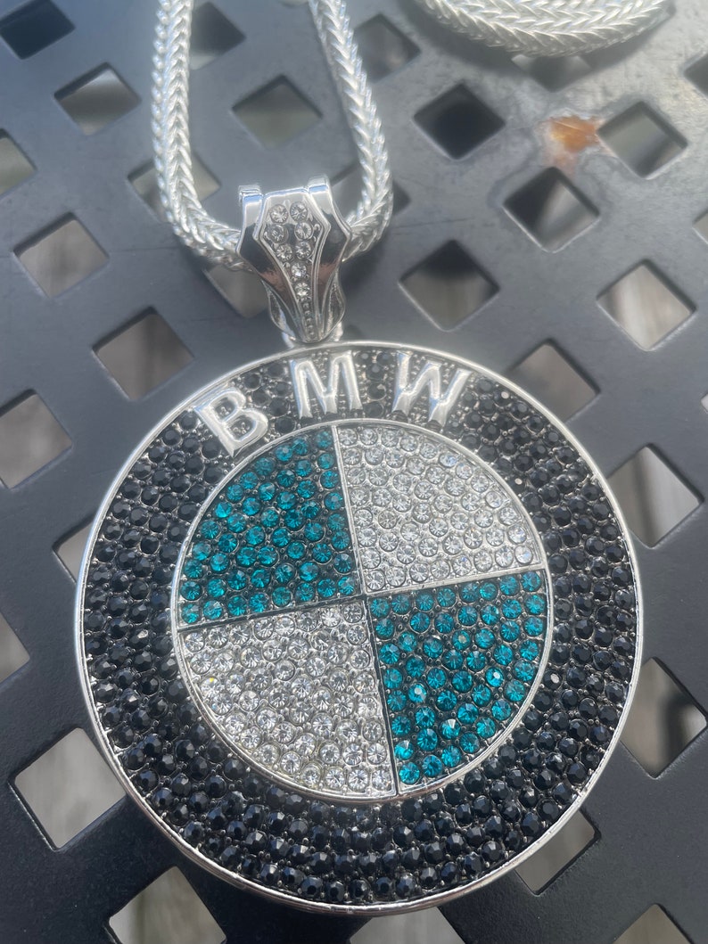BMW BIG Blue-silver Black Emblem Pendant 3”large| Limited - Etsy