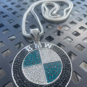 BMW BIG Blue-silver Black Emblem Pendant 3”large| Limited - Etsy