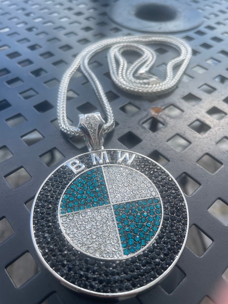 BMW BIG Blue-silver Black Emblem Pendant 3”large| Limited - Etsy