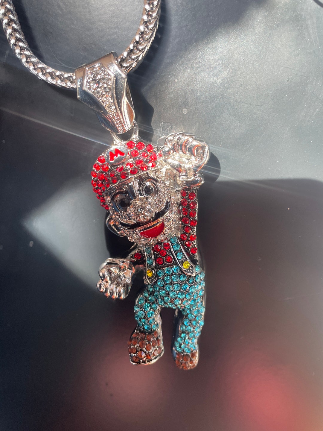 Mario Official Bling Iced Pendant and Chain - Etsy