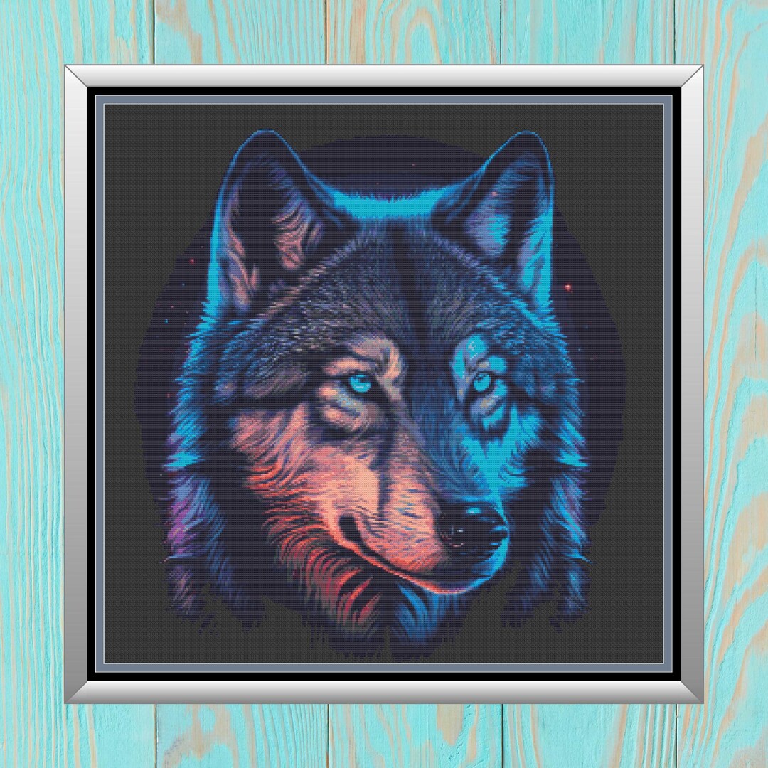 Gray Wolf Head Cross Stitch Pattern, Gray Timber Wild Animal Counted ...