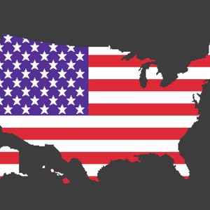 United States of America Map Cross Stitch Pattern American - Etsy
