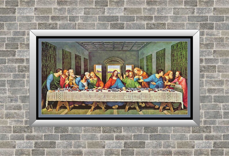 The Last Supper Cross Stitch Pattern Leonardo Da Vinci Painting Cross ...