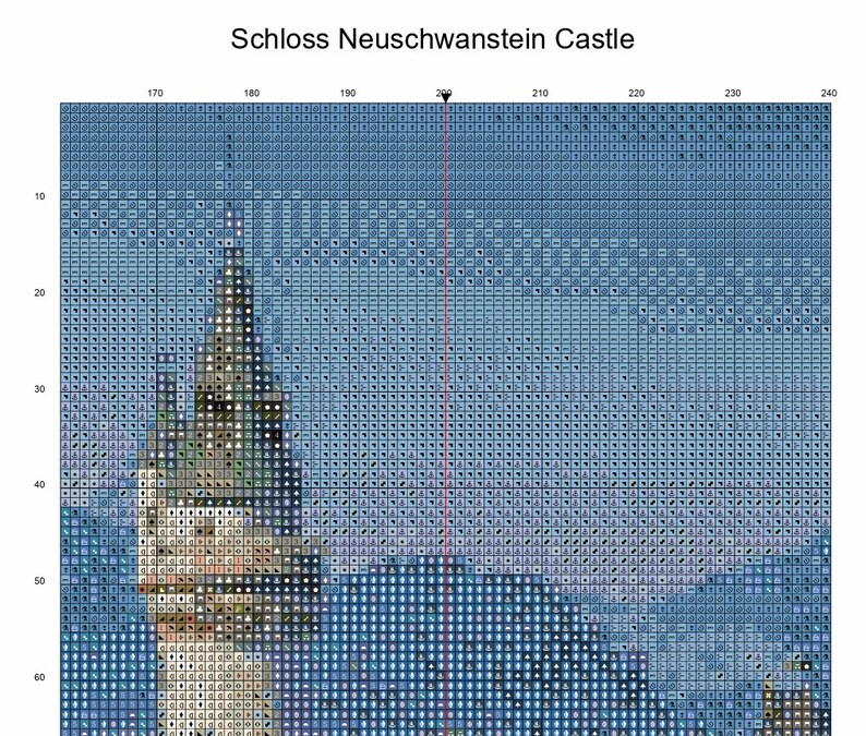 Schloss Neuschwanstein Castle Cross Stitch Pattern Bavaria Germany ...