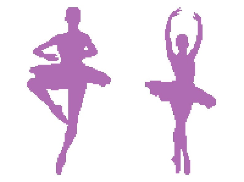 Ballet Positions 1 Counted Cross Stitch Pattern - Ballerina Pixel Art ...