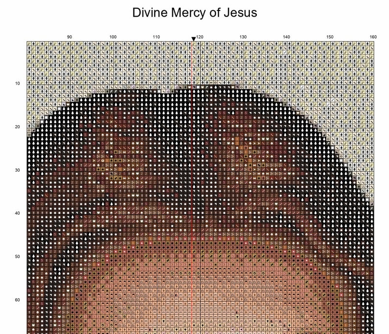 Divine Mercy of Jesus Cross Stitch Pattern, Biblical Sacred Heart ...
