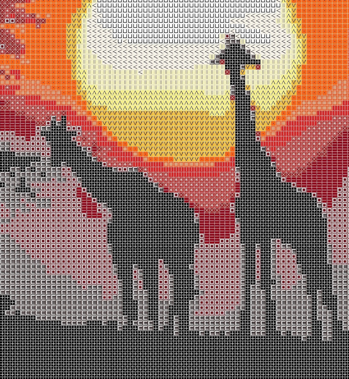 Giraffes at Sunset Counted Cross Stitch Pattern - African Landscape ...