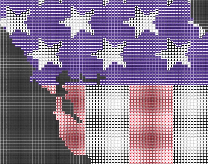 State of California Map Cross Stitch Pattern - USA American Flag ...