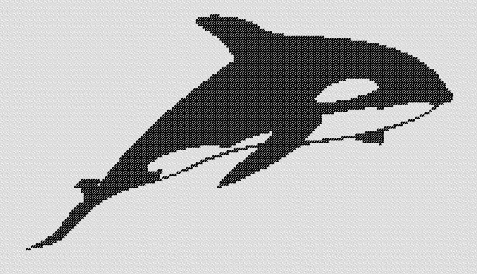 Killer Whale Counted Cross Stitch Pattern - Orca Outline Pixel Art ...