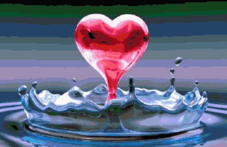 Bleeding Heart Counted Cross Stitch Pattern Love Inspired - Etsy