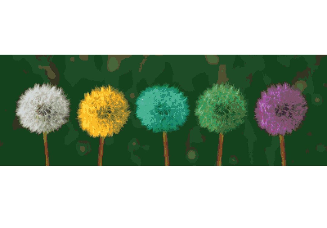 Wishing Flower Rainbow Cross Stitch Pattern, Dandelion Puff Ball ...