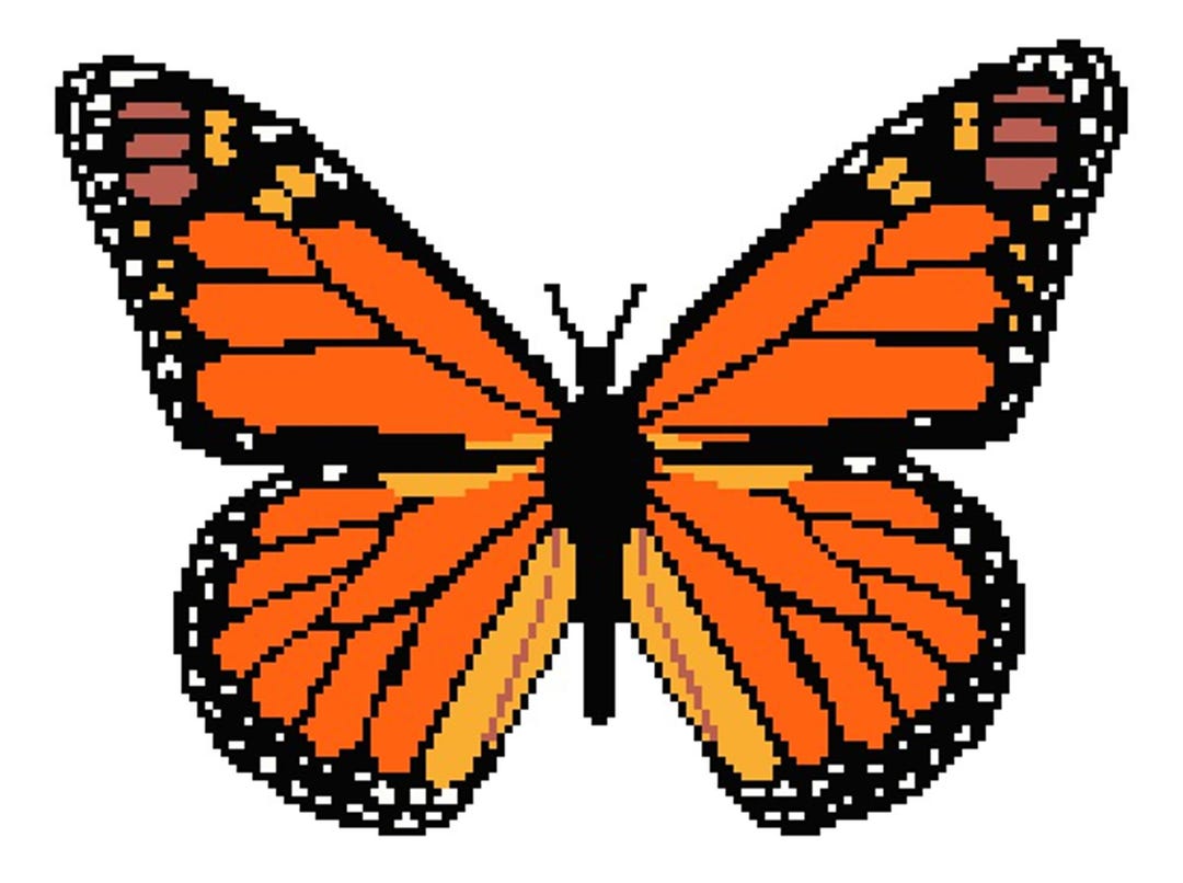 Monarch Butterfly Simple Cross Stitch Pattern, Easy Viceroy Butterflies ...
