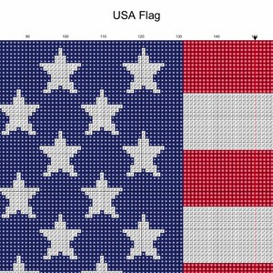 American Flag Cross Stitch Pattern - USA United States Counted Cross ...