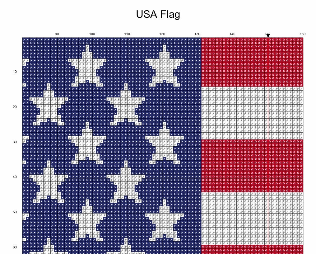 American Flag Cross Stitch Pattern - USA United States Counted Cross ...