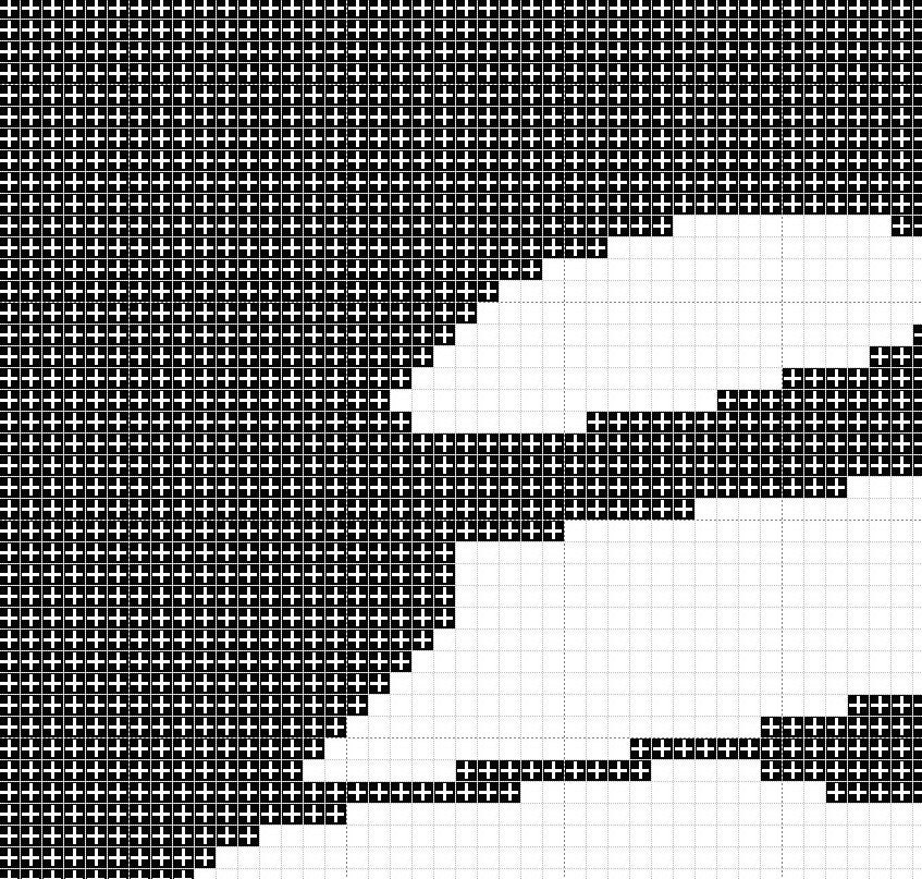 Killer Whale Counted Cross Stitch Pattern - Orca Outline Pixel Art ...