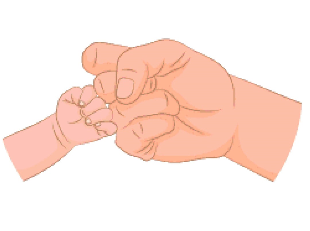 Baby's First Fist Bump Counted Cross Stitch Pattern - Baby Dad Daddy ...