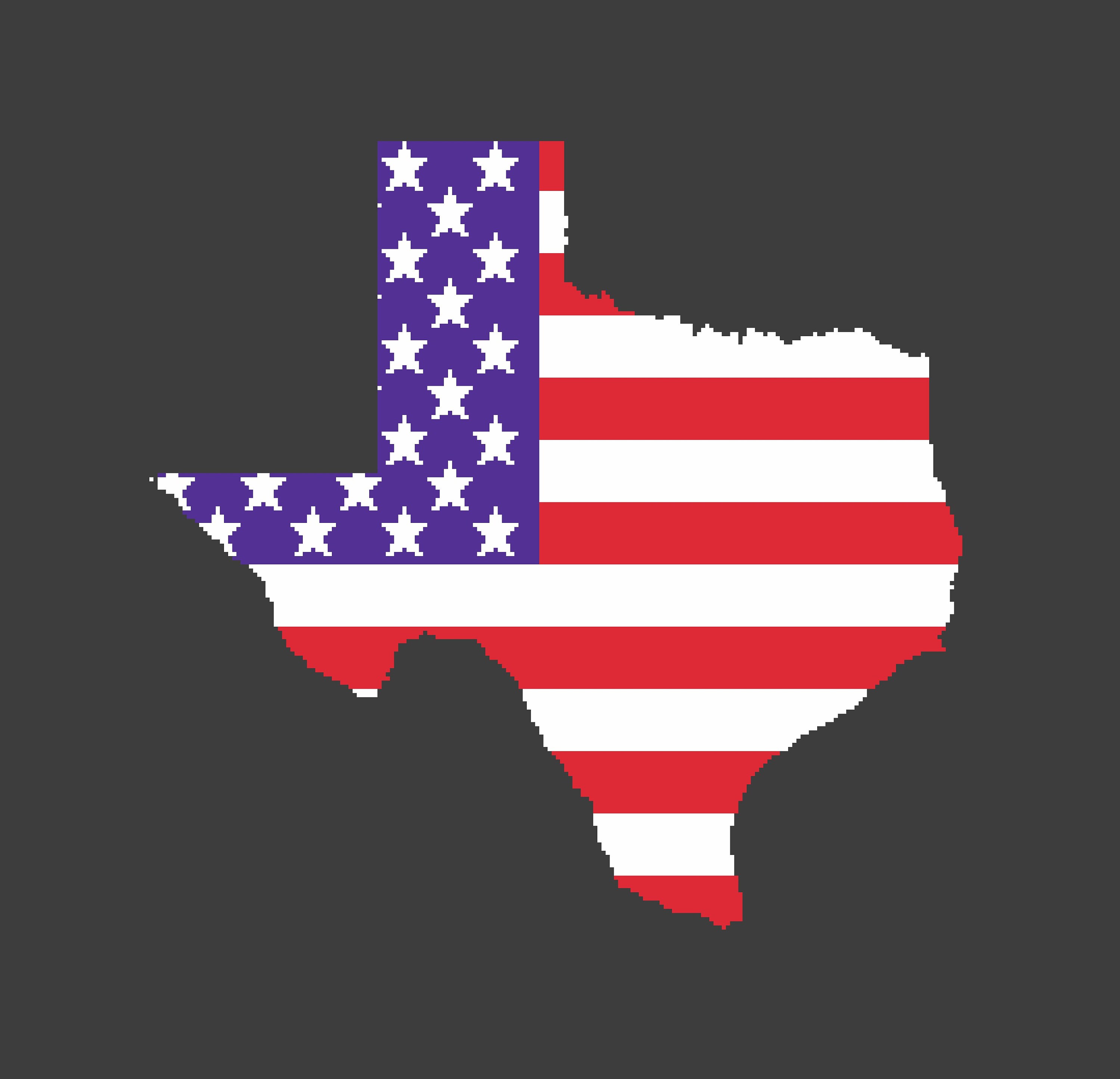 State of Texas Map Cross Stitch Pattern - USA American Flag Counted ...