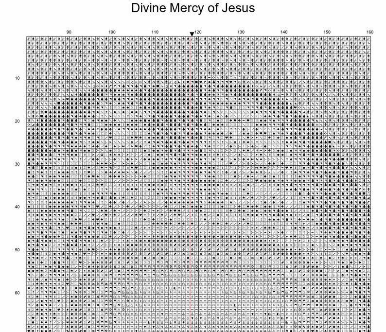 Divine Mercy of Jesus Cross Stitch Pattern, Biblical Sacred Heart ...