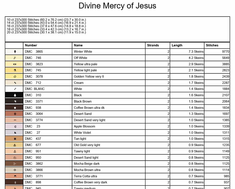 Divine Mercy of Jesus Cross Stitch Pattern, Biblical Sacred Heart ...