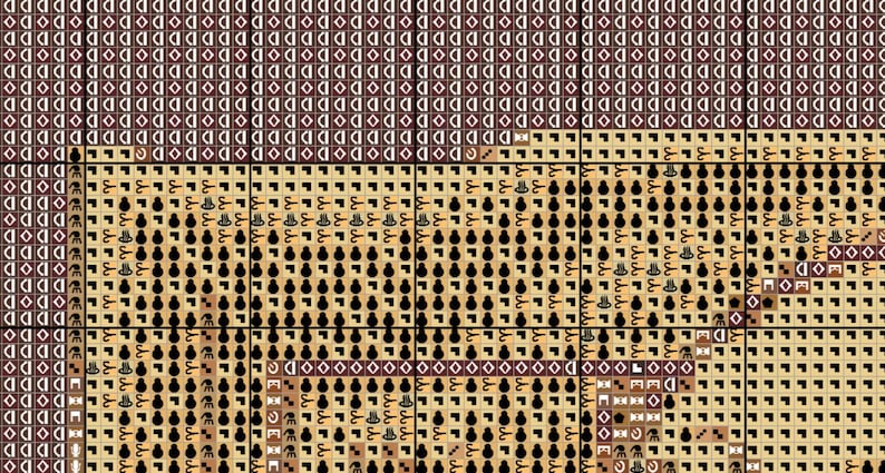 Pirate Buried Treasure Map Cross Stitch Pattern, Buccaneer Cartographer ...