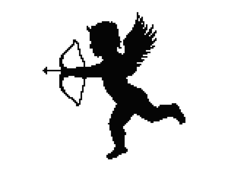 Cupid Counted Cross Stitch Pattern - Valentines Day Art Pattern ...
