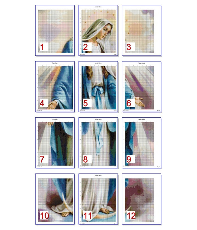 Sacred Virgin Mary Cross Stitch Pattern - Mother of God Counted Cross ...