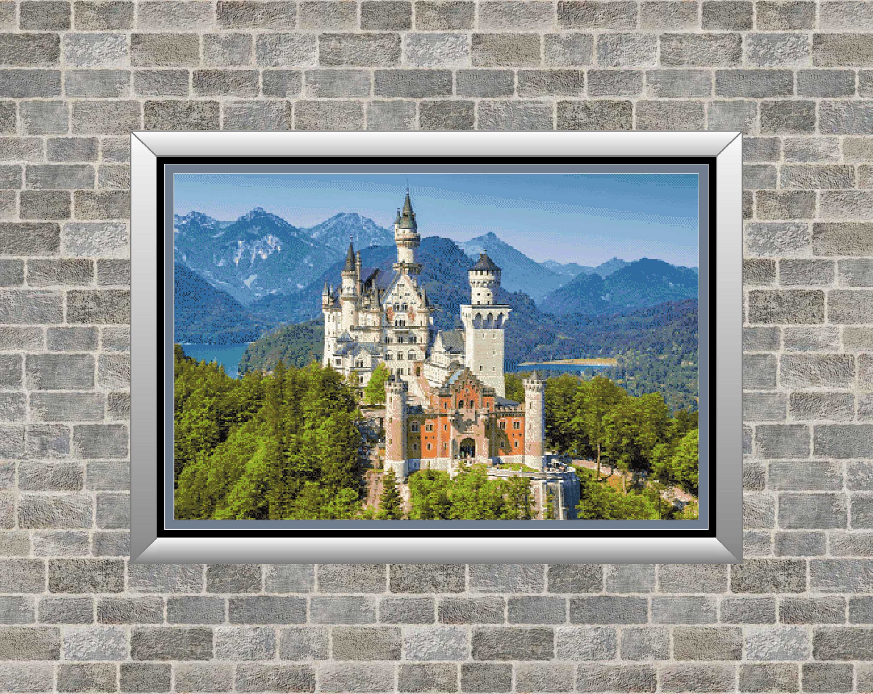 Schloss Neuschwanstein Castle Cross Stitch Pattern Bavaria Germany ...