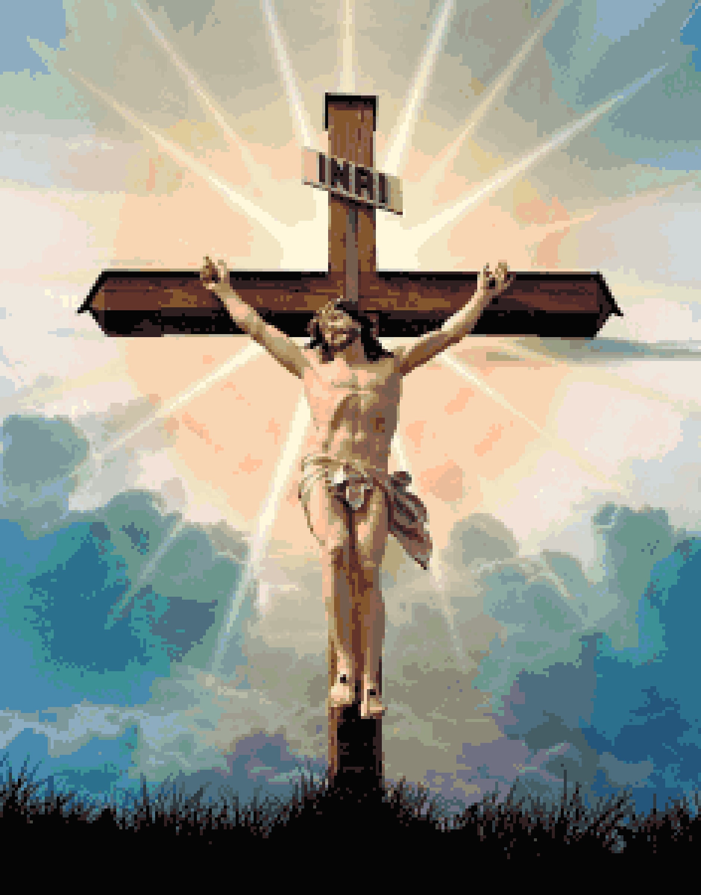 Jesus's Resurrection Counted Cross-stitch Pattern - Jesus Christon the ...