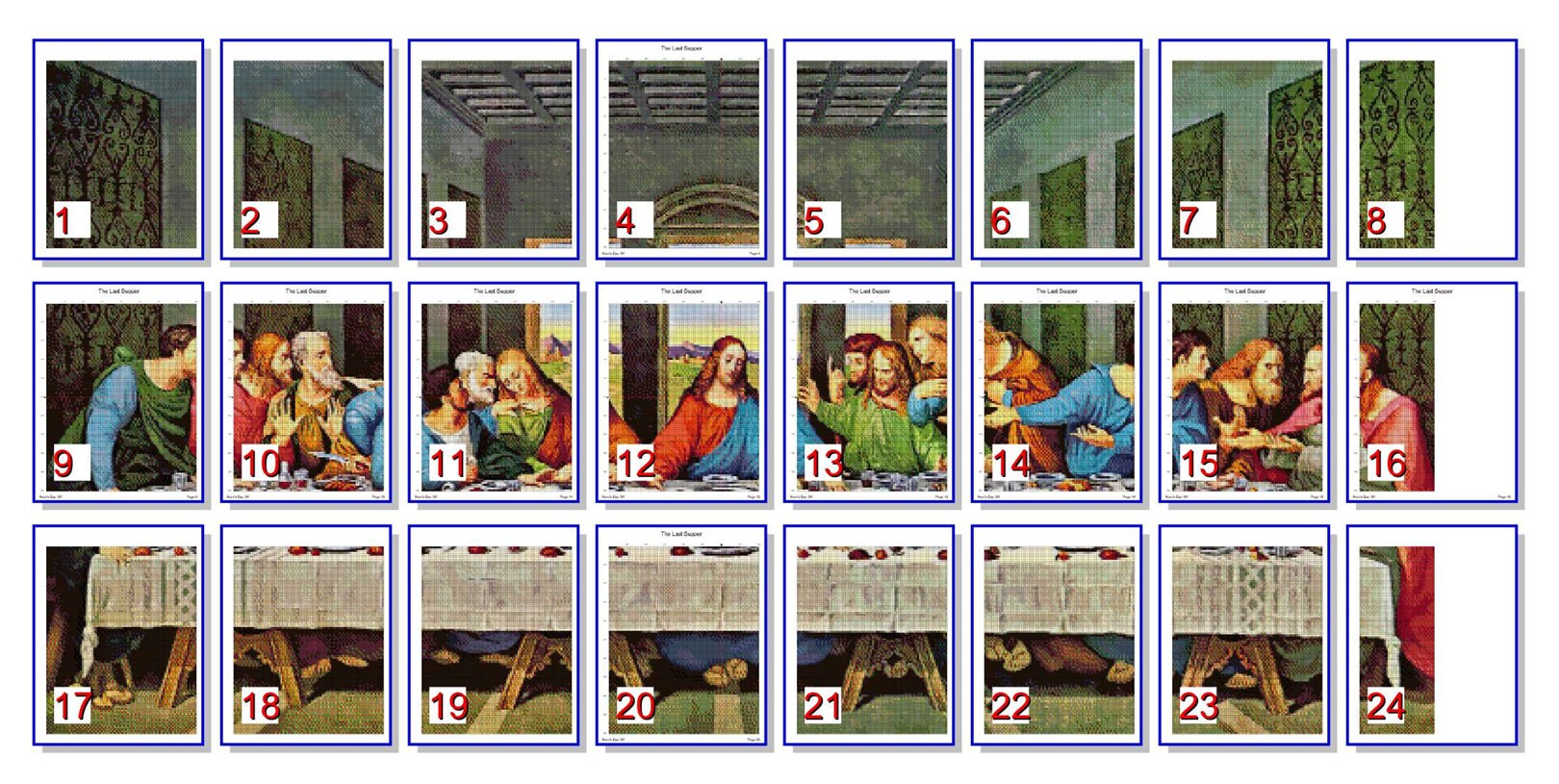 The Last Supper Cross Stitch Pattern - Leonardo Da Vinci Painting Cross ...