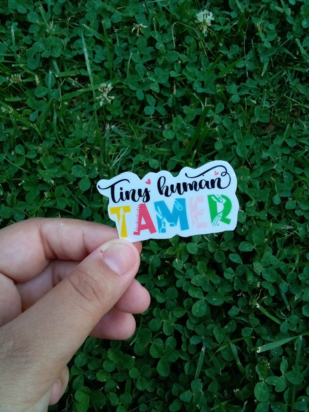 Tiny Human Tamer Sticker Vinyl Sticker Teacher Sticker - Etsy